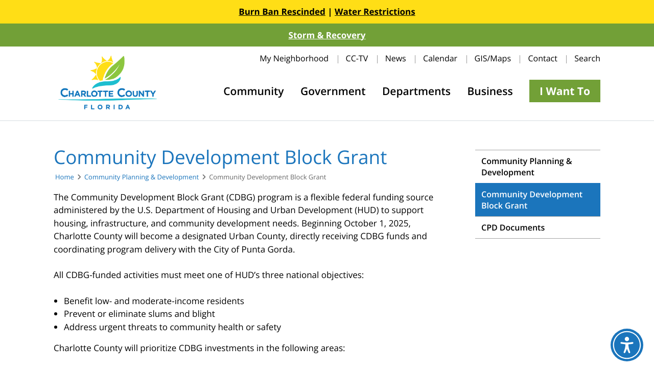 Community Development Block Grant | Charlotte County, FL