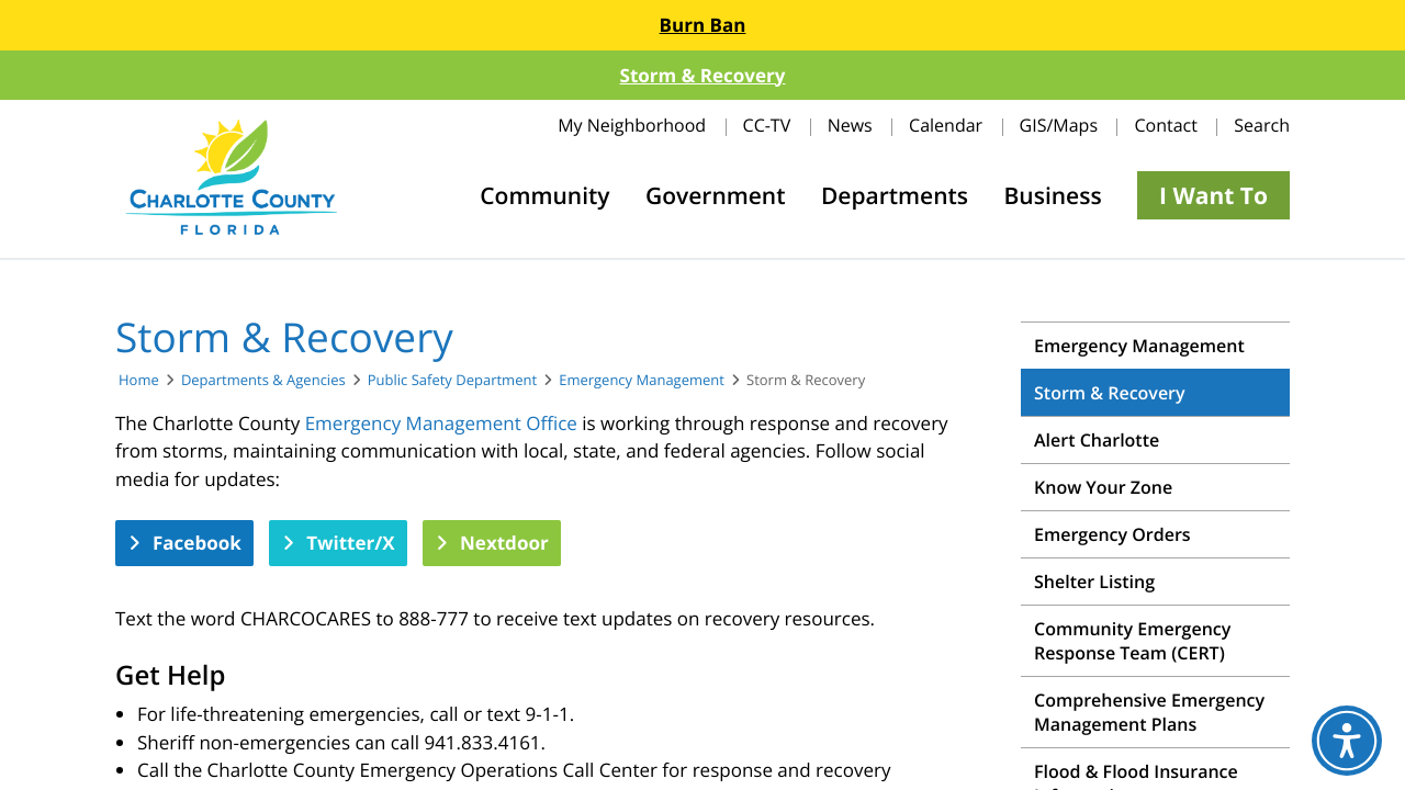Storm & Recovery | Charlotte County, FL
