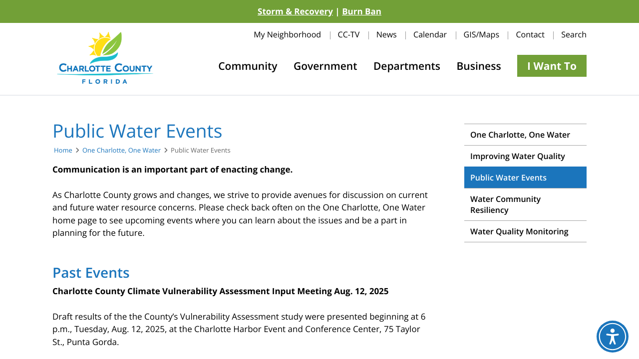 Public Water Events | Charlotte County, FL