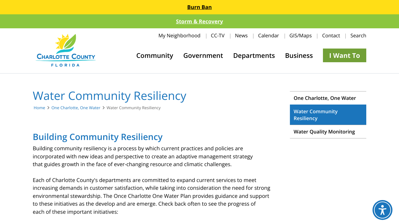Water Community Resiliency | Charlotte County, FL